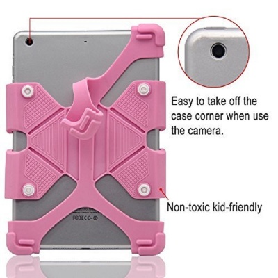 Universal Tablet 7"-8" Shockproof Soft Gel Back Case Cover Pink